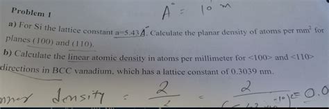 Solved For Si The Lattice Constant A A Degree Chegg
