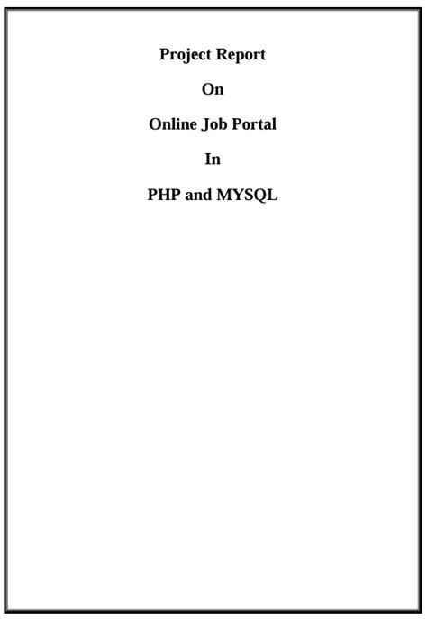 Online Job Portal In Php Mysql Project Report Projectworlds Store