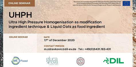 Webinar Ultra High Pressure Homogenisation Uhph As Modification Ingredient Technique And Liquid
