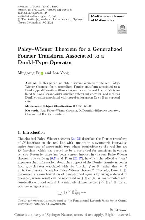 Paley Wiener Theorem For A Generalized Fourier Transform Associated To A Dunkl Type Operator
