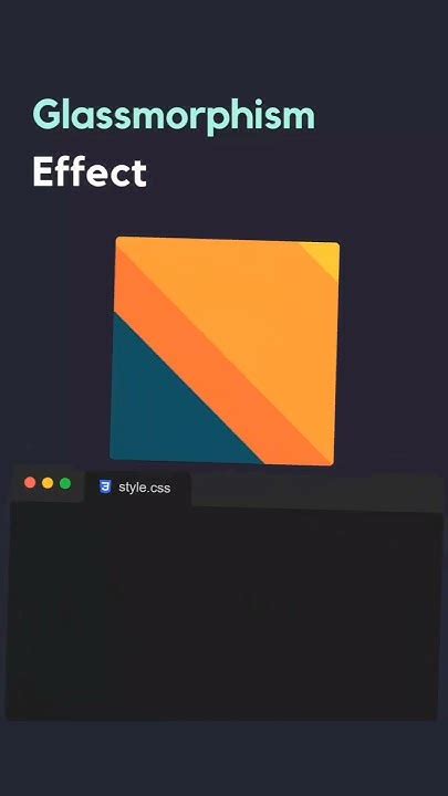 glassmorphism effect in css html css tipsandtricks coding shorts viral