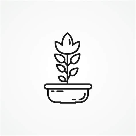 Premium Vector Potted House Plant Line Icon Potted House Plant Web