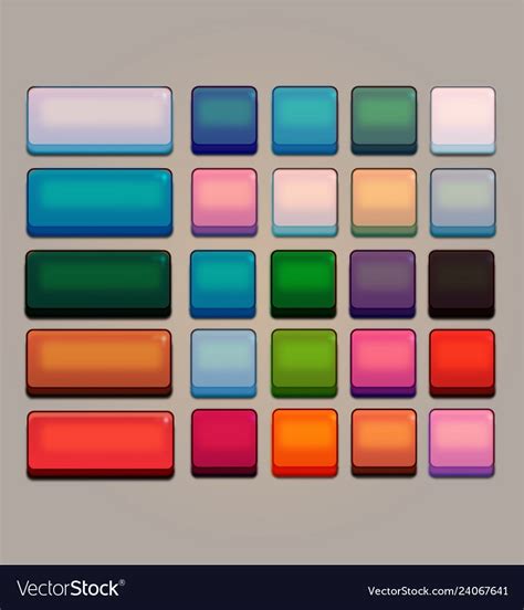 Game Ui Buttons Royalty Free Vector Image VectorStock