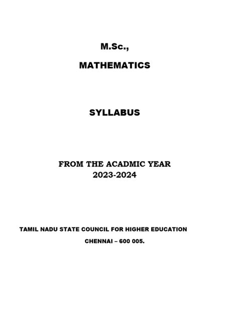 M.Sc. Mathematics | PDF | Integral | Series (Mathematics)
