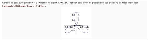 solved consider the polar curve given by r f 0 defined