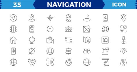 Navigation Pixel Perfect Icons Set Vector Art At Vecteezy