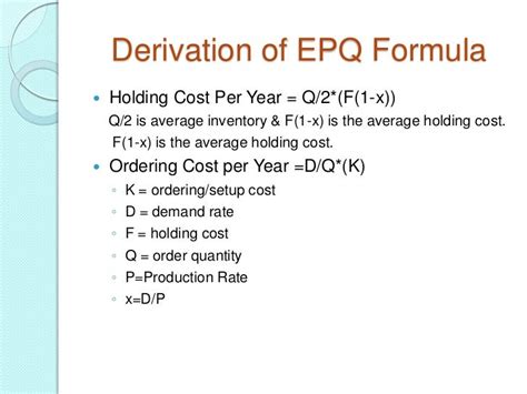 Economic Order Quantity Models