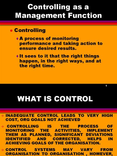 Controlling Function Of Management Pdf Performance Appraisal Goal