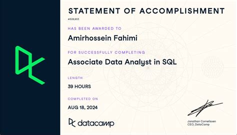 Finished Data Analytics Course On Datacamp Amirhossein Fahimi Posted