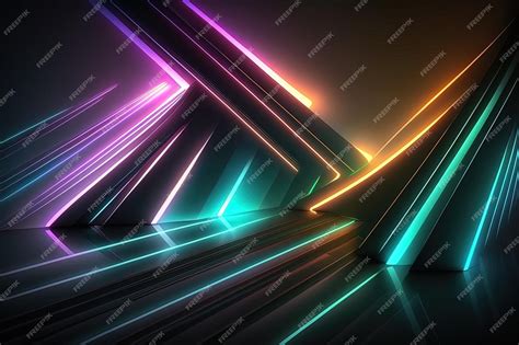 Premium Photo Abstract Futuristic Colorful Background With Lights