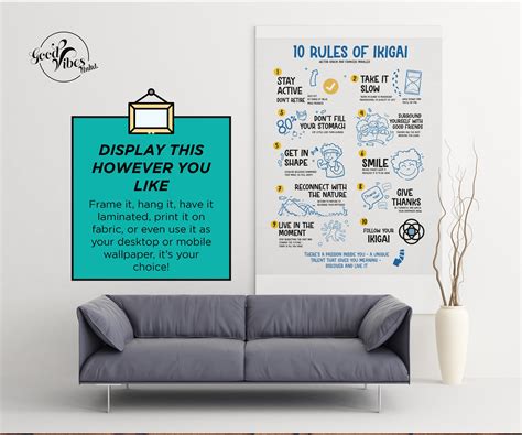 Downloadable 10 Rules Of Ikigai Digital Poster Ver 2 Ready To Print Poster Instant Download
