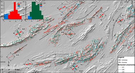 A Map Of The Lineament Data Extracted From The Shaded Relief Map Of The Download Scientific