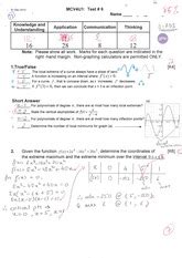 MCV4U1 Unit Test 6 Solutions S1 Drec 12 13 MCV4U1 Test 6 69 Name A LW V Knowledge And