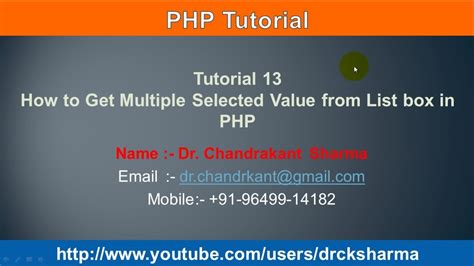 Get Multiple Selected Value From List Box In Php Youtube