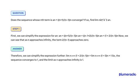 solved does the sequence whose nth term is an n 1 n 1 n