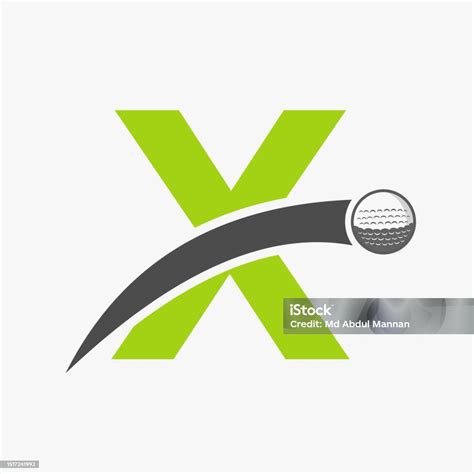 움직이는 골프공 아이콘이 있는 문자 X 개념에 골프 하키 스포츠 유형 기호 Championship에 대한 스톡 벡터 아트 및 기타 이미지 Championship 겨울