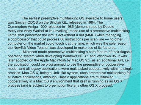 Multitasking Pptx Operating Systems Computer Software And