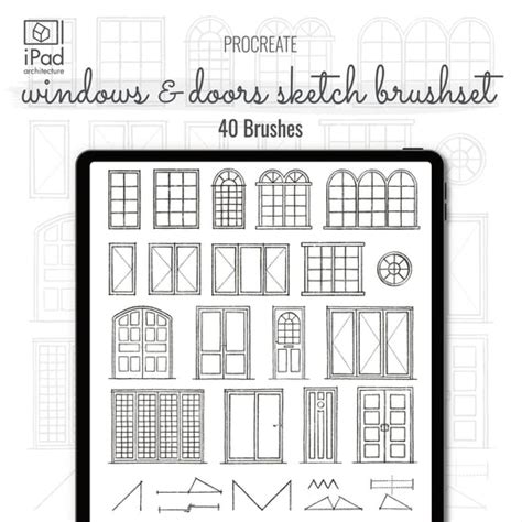 Procreate Windows And Doors Sketch Brushset Toffu Co