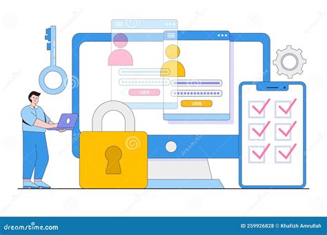 Flat Personal Data Security Concept Outline Design Style Minimal