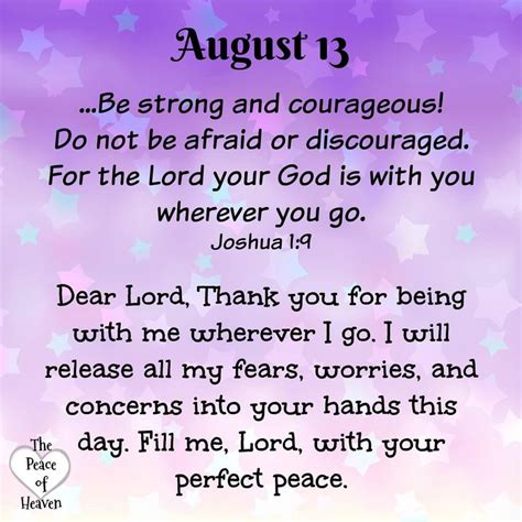 Daily Bible Verses For Strength And Courage August Prayer Blessings