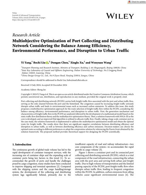 Pdf Multiobjective Optimization Of Port Collecting And Distributing