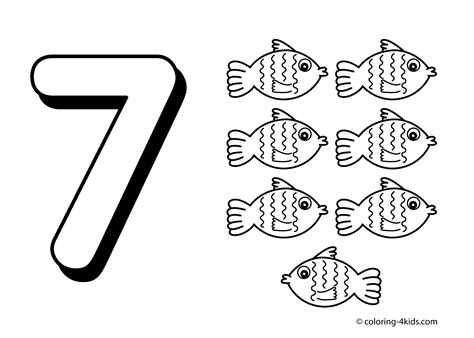 Number Seven Coloring Page Barry Morrises Coloring Pages