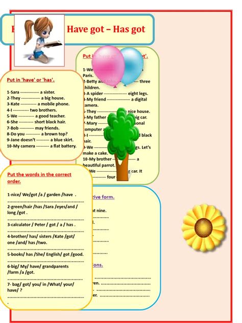 Havehas Have Gothas Got Fun Activities Games Grammar Drills 27433