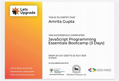 Amrita Gupta On Linkedin Letsupgrade Javascript Programming