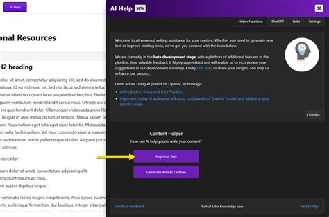 Improve Text Function Echo Knowledge Base