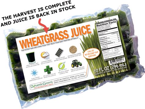 Wheatgrass Juice Available