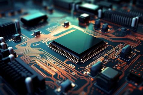 Premium Photo Closeup Of An Electronic Board With A Processor Or Chip Development Of Computer