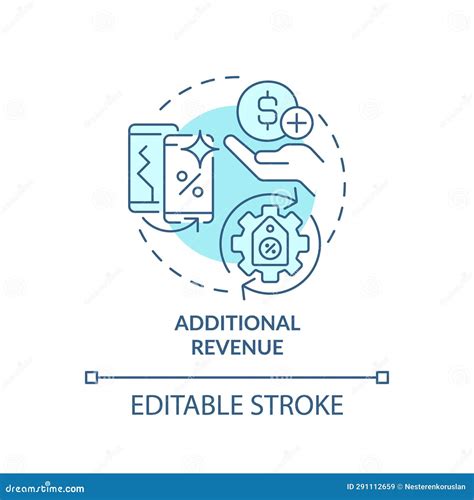 2d Blue Thin Linear Icon Additional Revenue Concept Stock Vector Illustration Of Seller