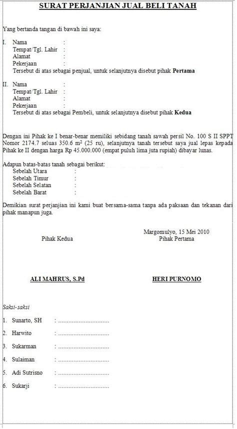 Contoh Surat Kuasa Pengambilan Perwakilan Jual Beli Dll