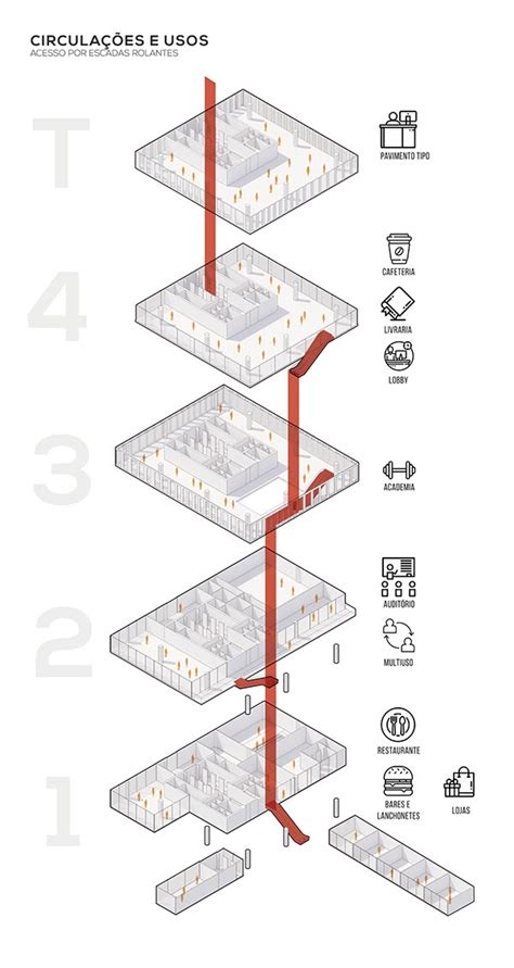 Exploded Axonometric Concept Architecture Architecture Drawing