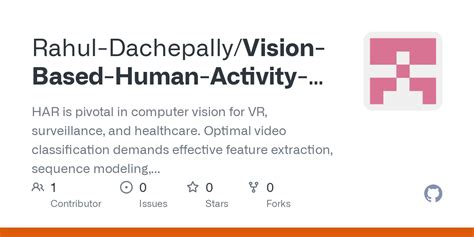 Github Rahul Dachepally Vision Based Human Activity Recognition Har Is Pivotal In Computer