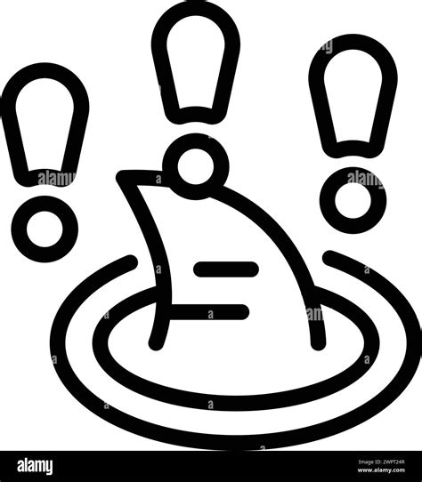 Sharks Risk Icon Outline Vector Warning Marine Danger Oceanic
