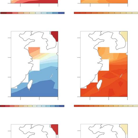 Spatial Distributions Of Simulated Ocean Surface Ab Ph Cd