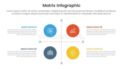 Matrix Structure Model Template For Infographic Template Banner With Circle Icon And Dashed Line