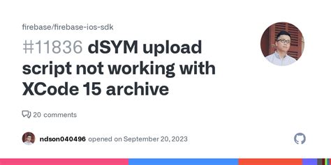 Dsym Upload Script Not Working With Xcode 15 Archive · Issue 11836