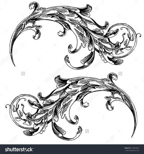 Floral Scroll Vector At Collection Of Floral Scroll