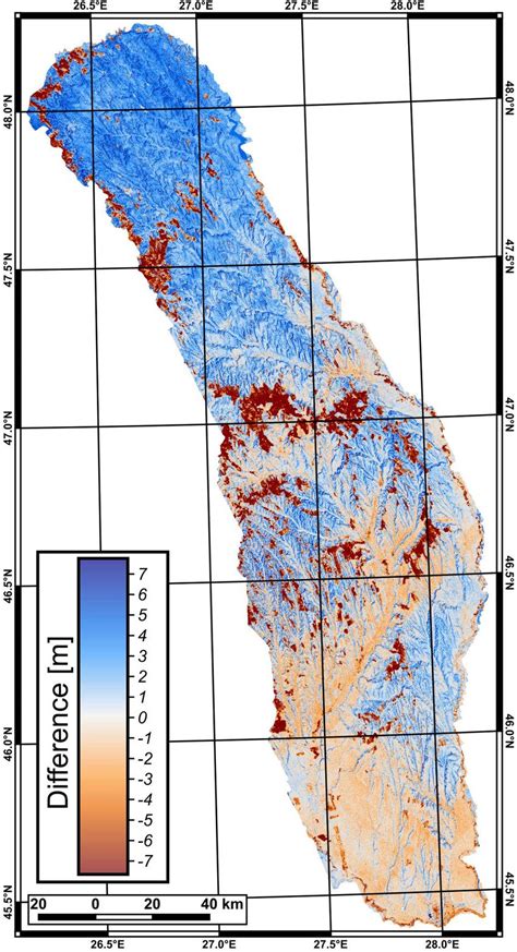 The Spatial Distribution Of The Difference Between LiDAR DEM And SRTM DEM Download Scientific