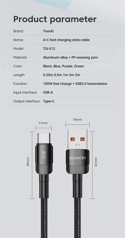 Toocki Multi Color W Type C Cable A Usb To C Type C Cable Quick Charge W Data Cable Pp