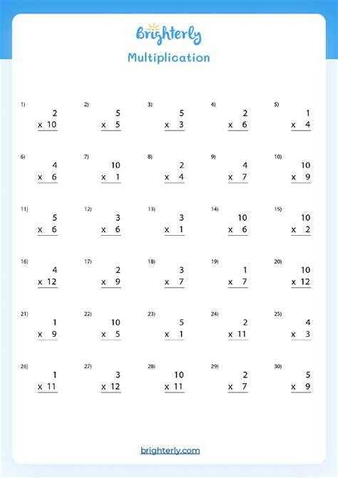 Multiplication Worksheets Grade 3 Free 3rd Grade Multiplication