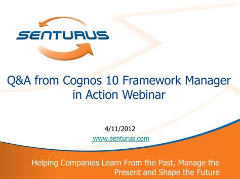 Ibm Cognos 10 Framework Manager In Action Questions And Answers Ppt
