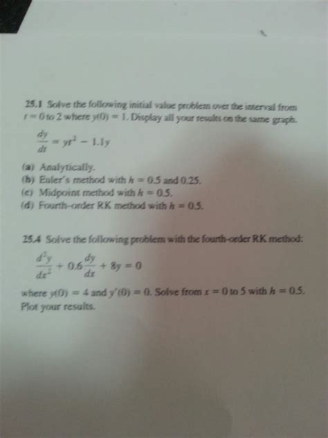 solved solve the following initial value problem over the
