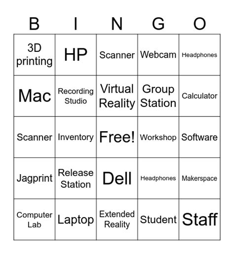 Computer Lab Bingo Card