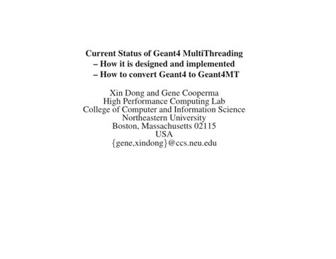 [ppt] current status of geant4 multithreading how it is designed and