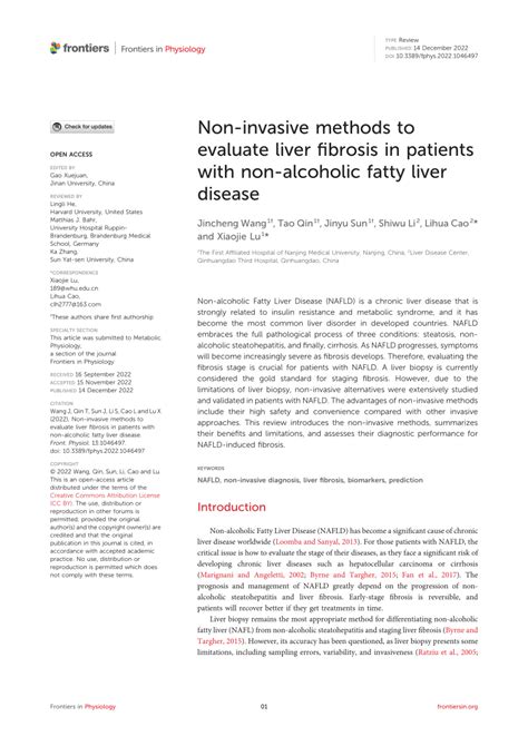 Pdf Non Invasive Methods To Evaluate Liver Fibrosis In Patients With Non Alcoholic Fatty Liver