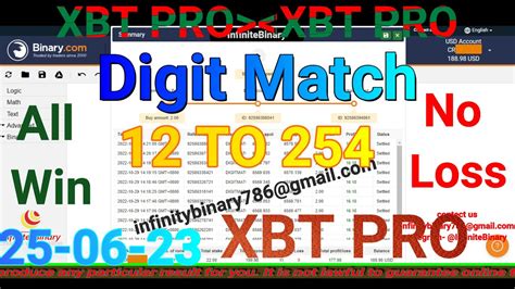 Binary Bot Digit Match 100 Working Bot 25 06 23 Youtube