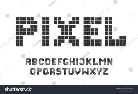 Checkered Font Pixel Style Stock Vector Royalty Free 2230760609